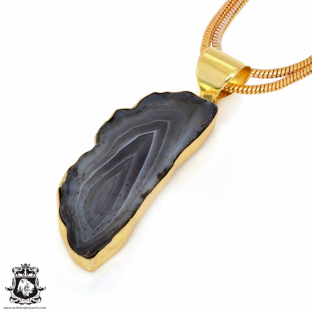 Agate Stalactite 24K Gold Pendant Necklace - Etsy