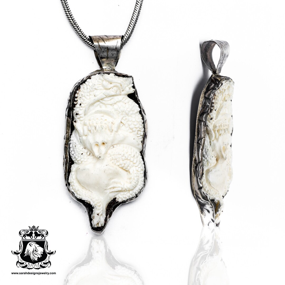Grasping Dragon Carving Pendant N211 - Etsy