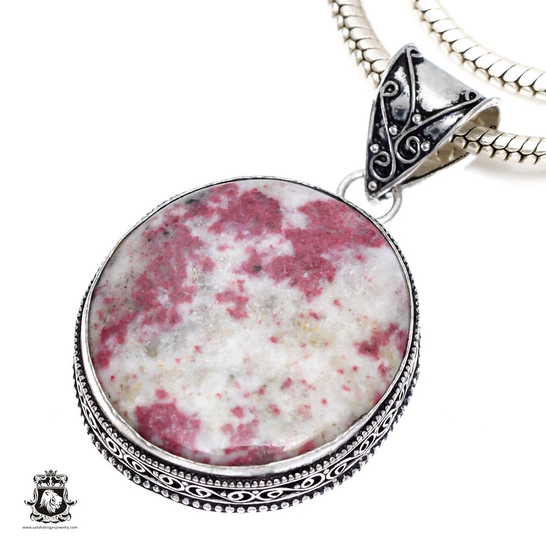 Pink TOURMALINE Matrix in QUARTZ Pendant & FREE 2MM Italian 925 ...