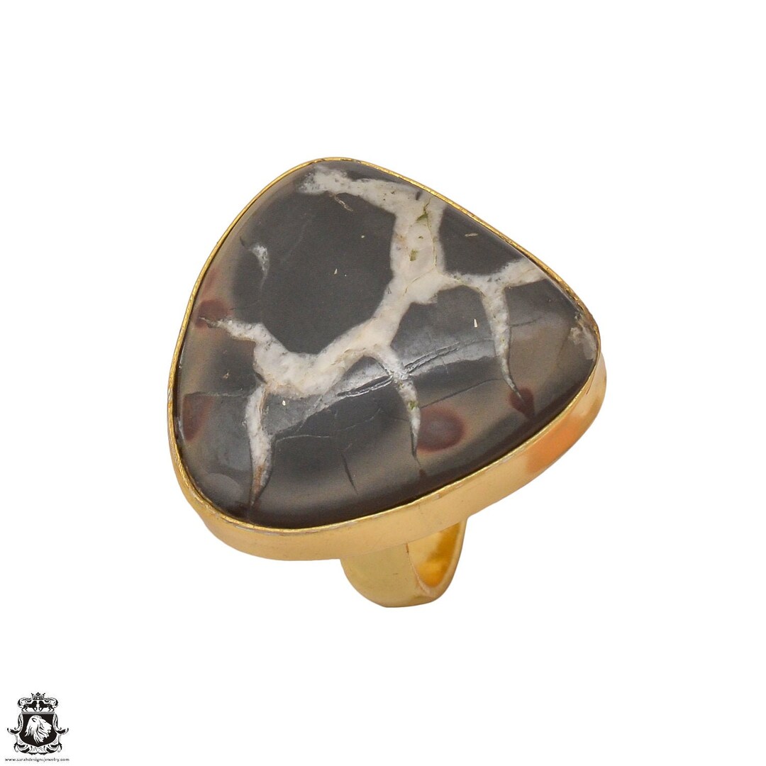 Septarian Nodule Ring Meditation Ring 24K Gold Ring GPR1233 - Etsy