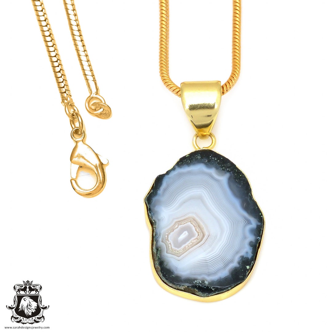 Agate Stalactite 24K Gold Necklace GPH29 - Etsy