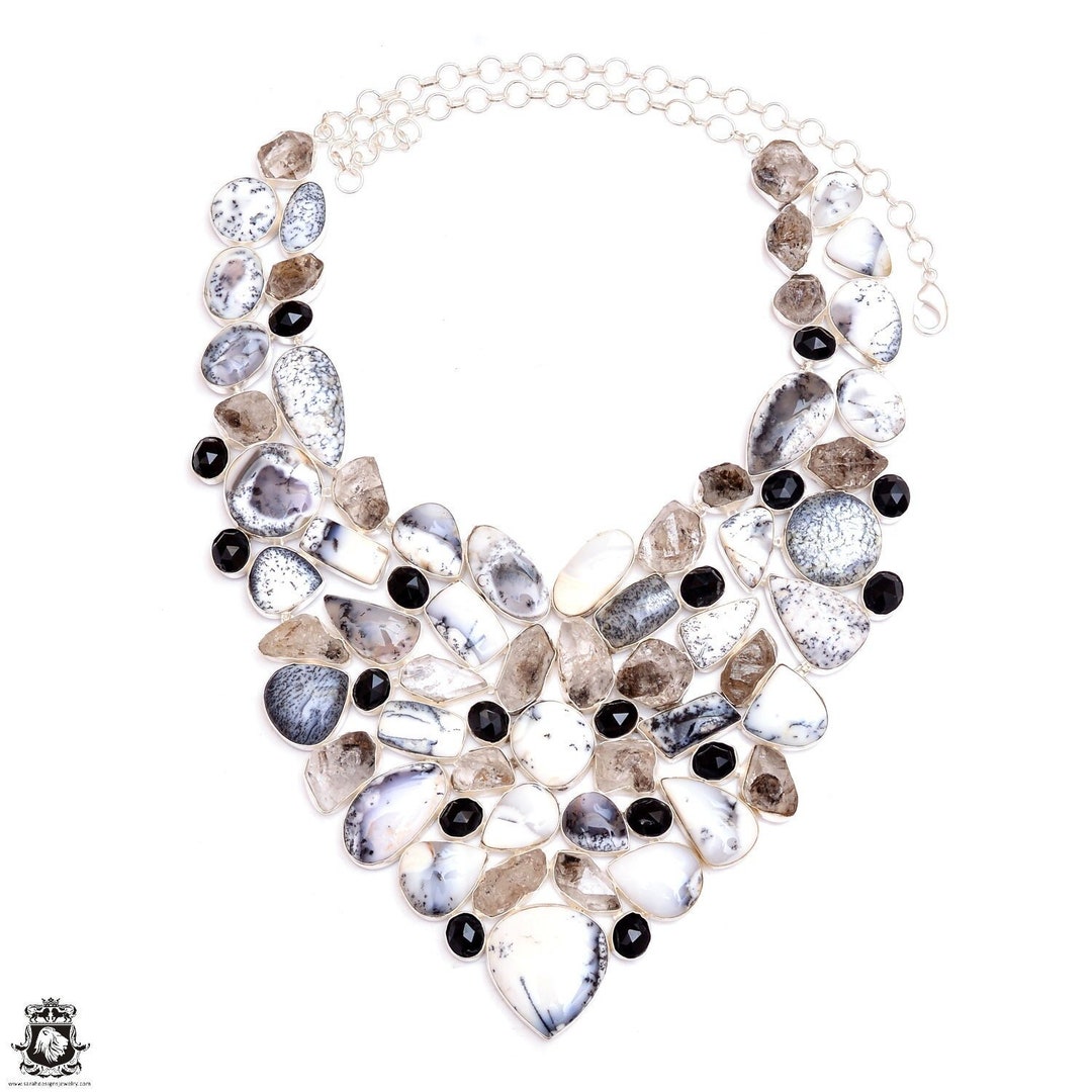 MONSTER Herkimer Diamond Merlinite Necklace Genuine Gemstone / WATCH ...