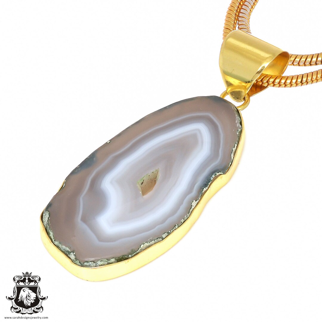 Agate Stalactite 24K Gold Necklace GPH35 - Etsy