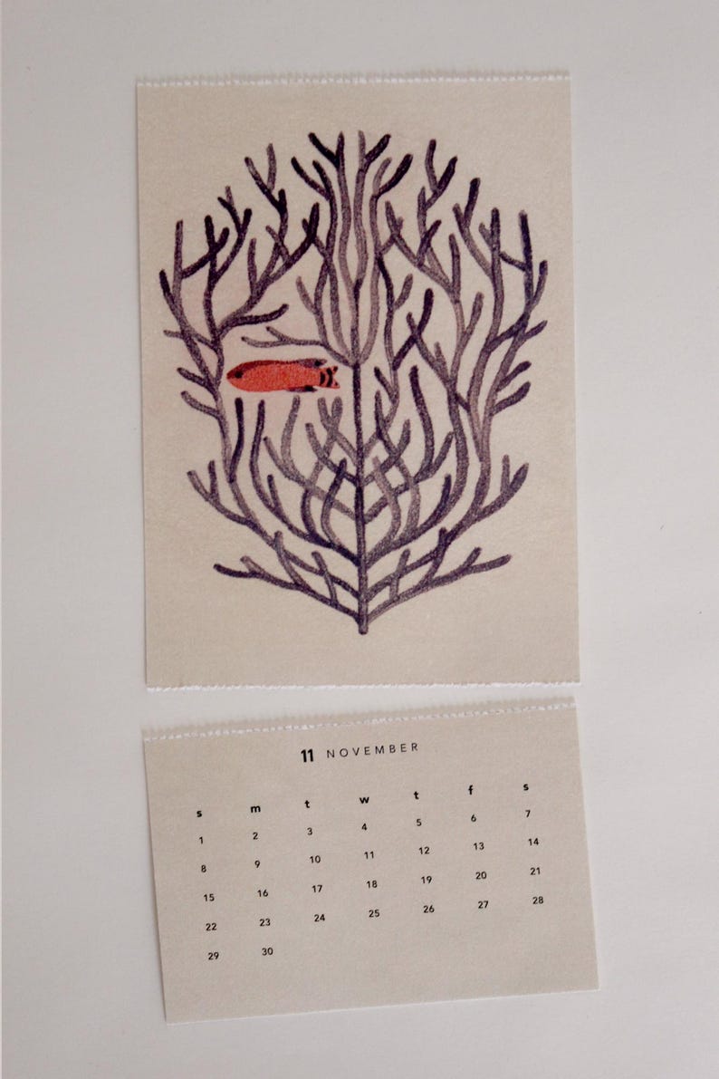 PREORDER 2026 Fish Wall Calendar, Hanging Monotype Art Prints - Etsy