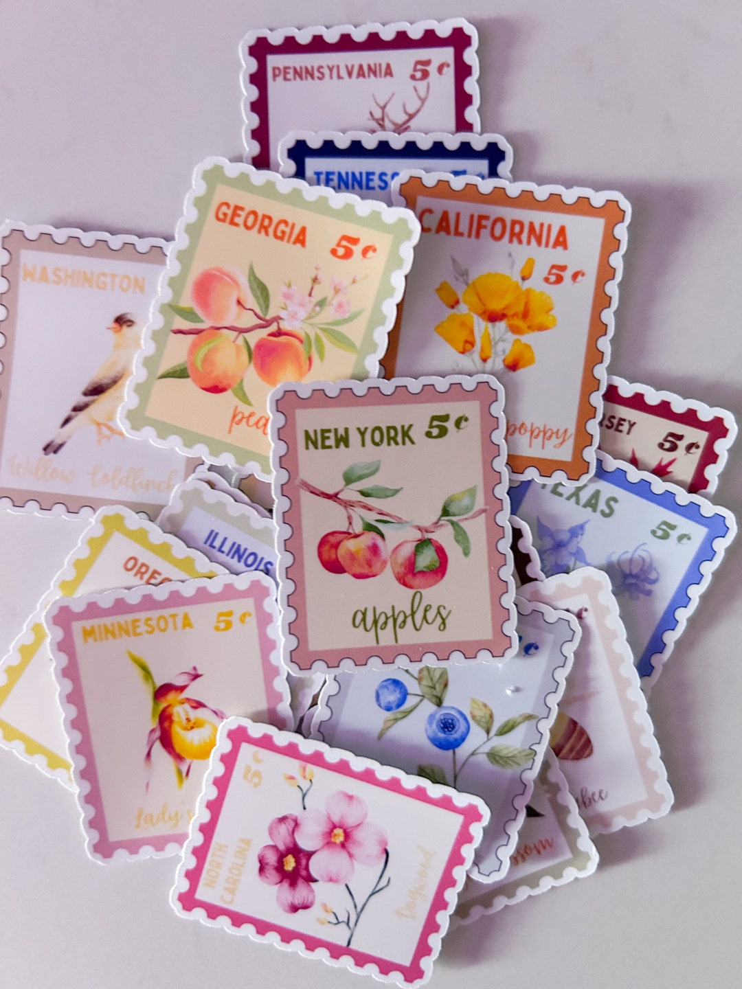 State Stamp Stickers - West Region - Etsy