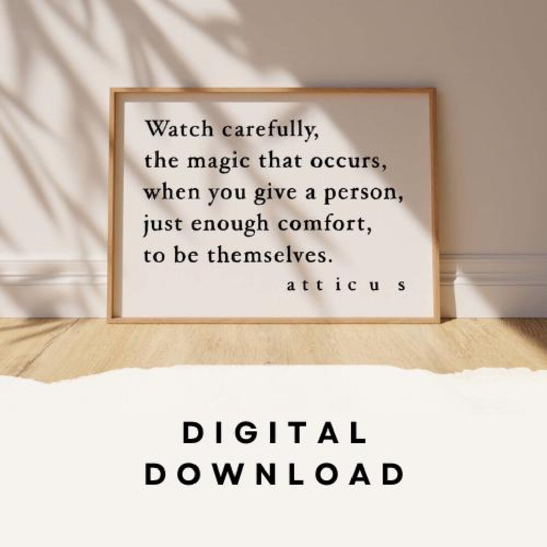 ATTICUS Quote | PRINTABLE Art Print | Bedroom Nursery Wall Art & Decor ...