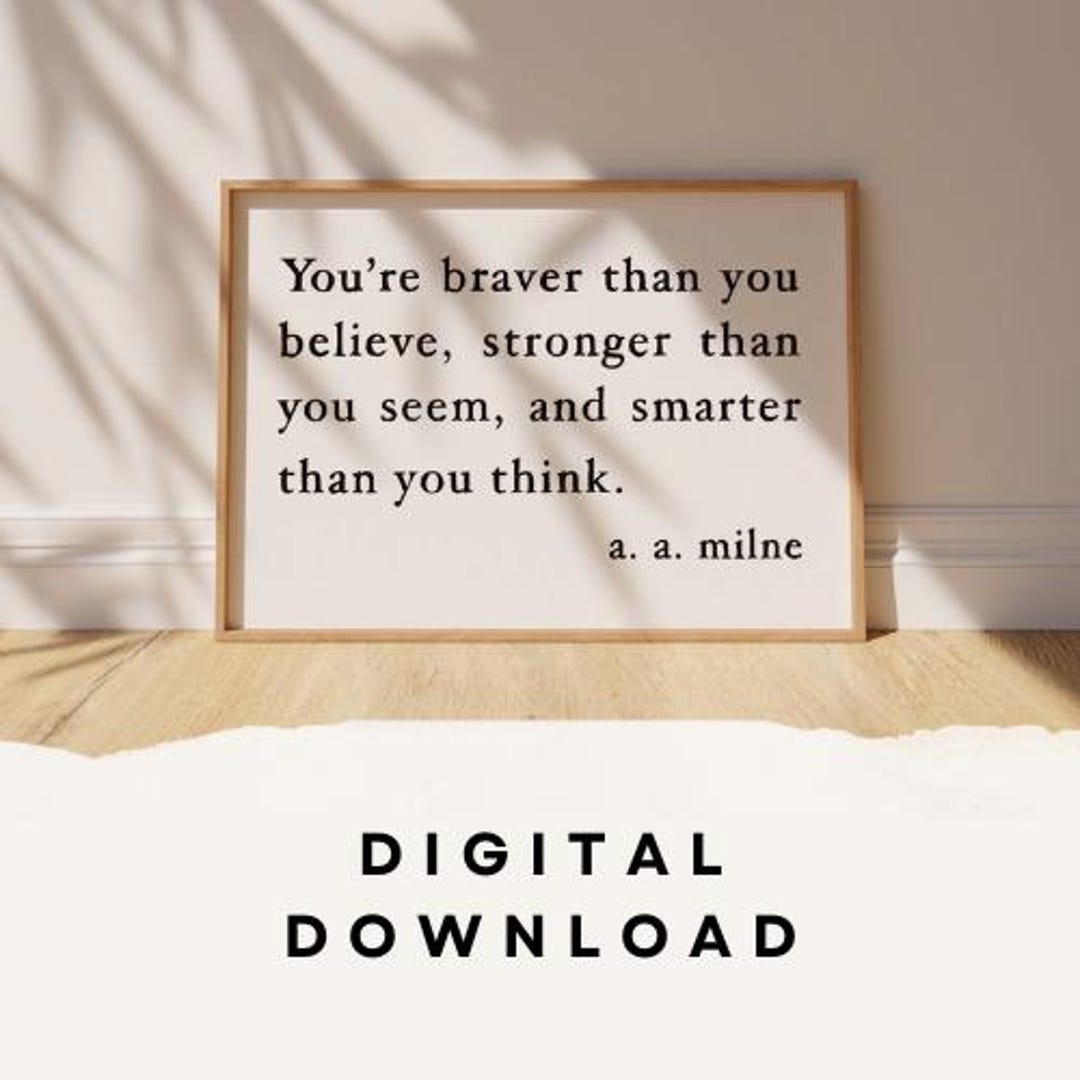 AA MILNE Quote | PRINTABLE Art Print | Bedroom Nursery Wall Art & Decor ...