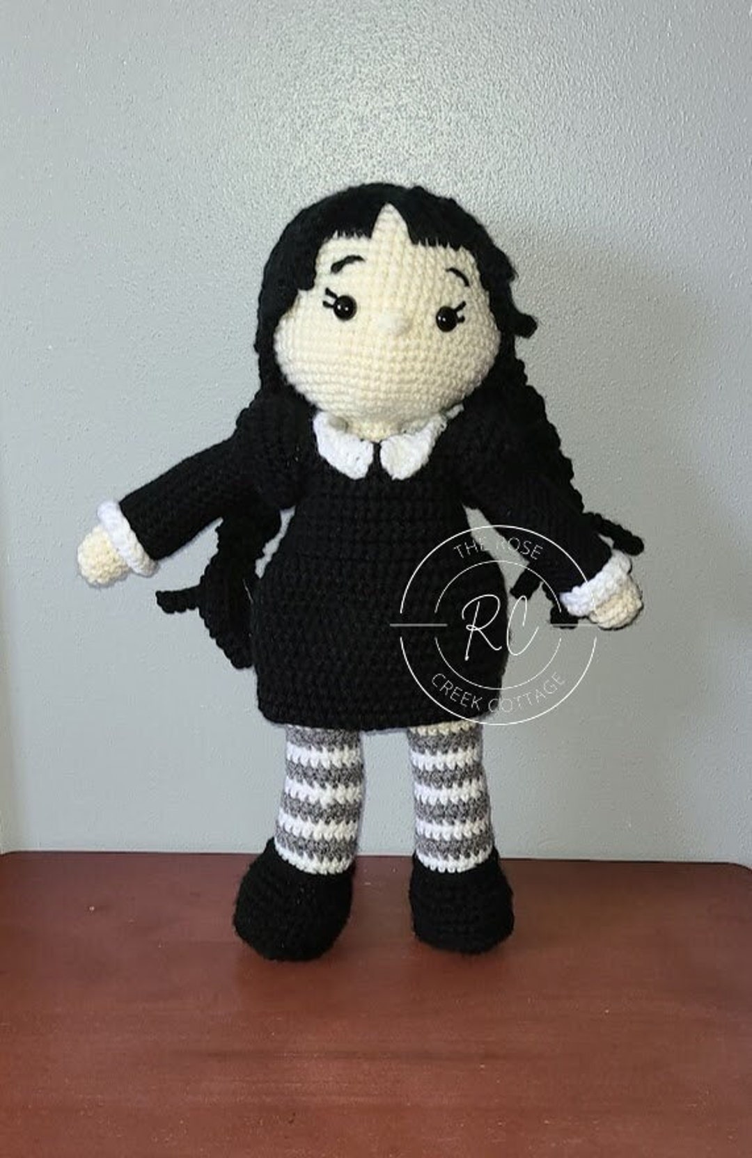Wednesday Addams Crochet Doll, Wednesday Amigurumi Finished Doll ...