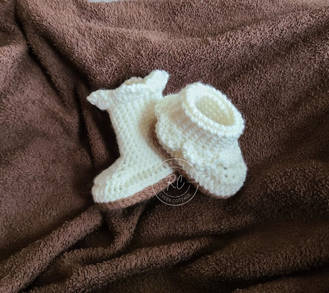 Crochet Baby Booties With Ruffle - Downloadable Pattern Only - Etsy