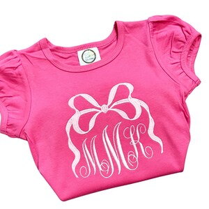 Personalized Monogrammed Shirt, Girls Monogram Bow Shirt, Toddler ...