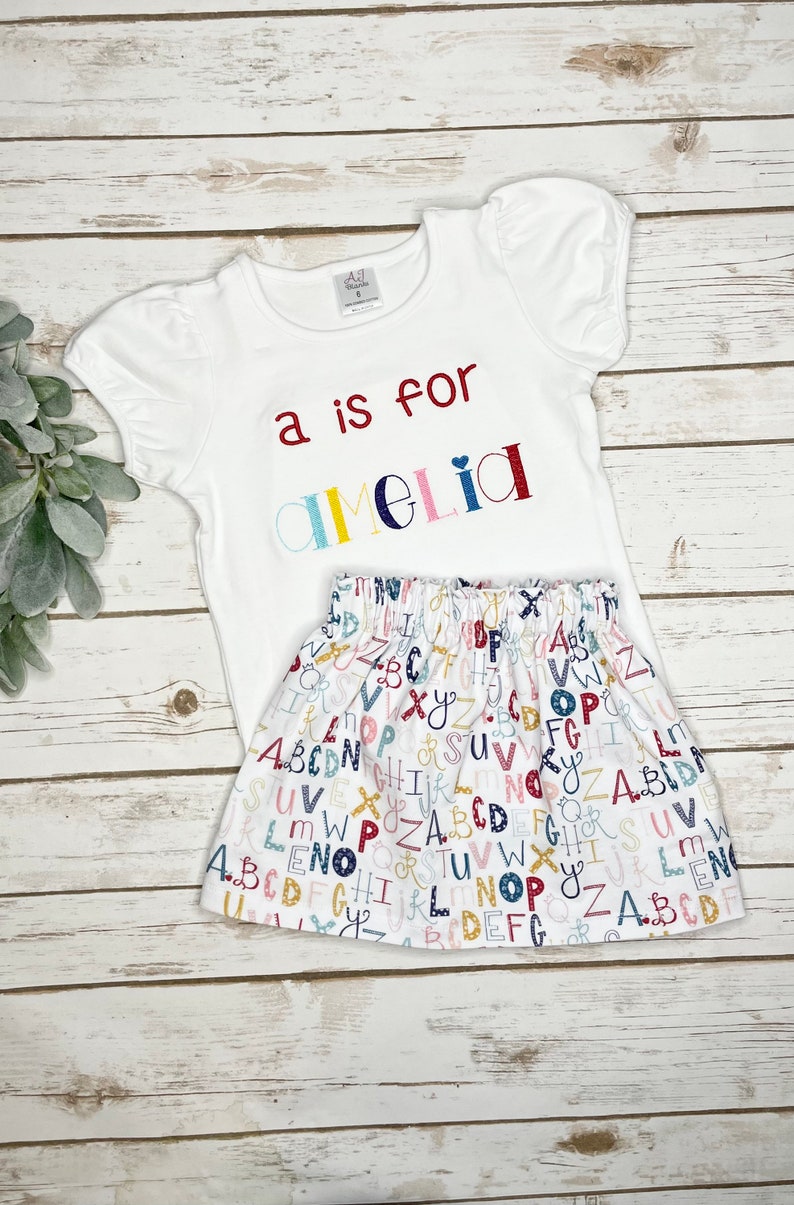 Girls Back to School Outfit First Day of Kindergarten Outfit - Etsy