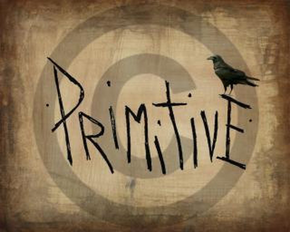 Primitive Digital Art - Primitive With Crow - Candle Logo - Pantry Jar ...