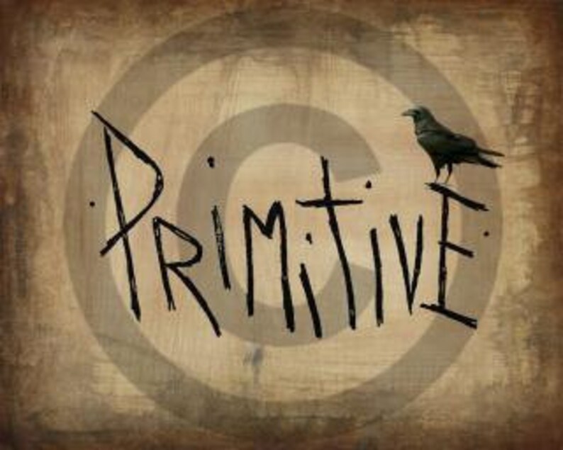 Primitive Digital Art - Primitive With Crow - Candle Logo - Pantry Jar ...