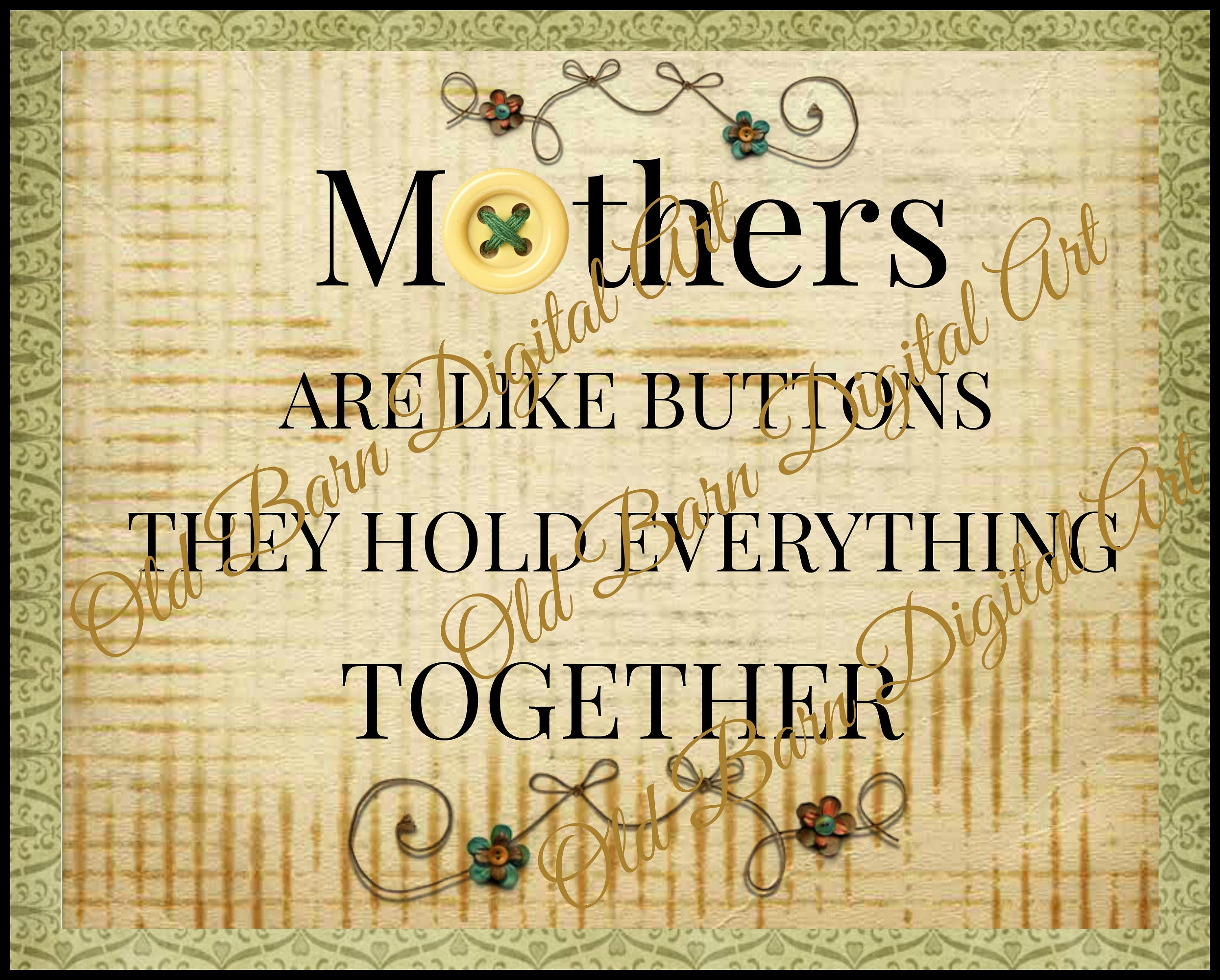 Pantry Label-mother-mothers Are Like Buttons-word Art -jar Candle Label ...