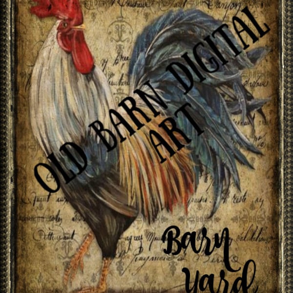 Primitive Rooster - Etsy