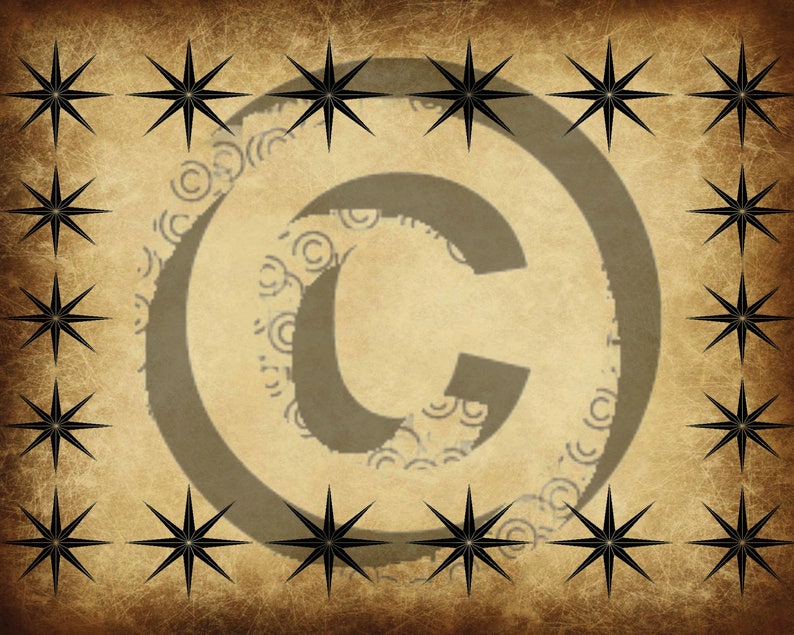 Primitive Digital Art Background - Grungy- Black Star Border -transfer ...