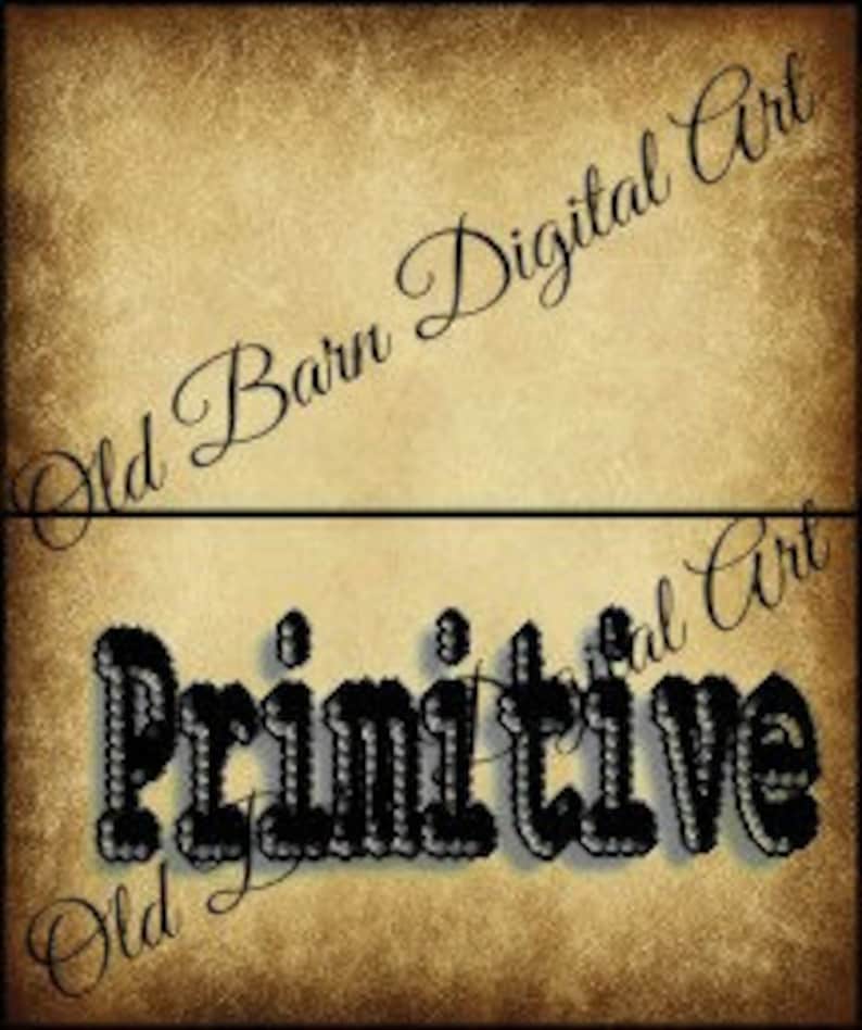 Primitive Bag Toppers the Word Primitive Grungy Background Instant ...
