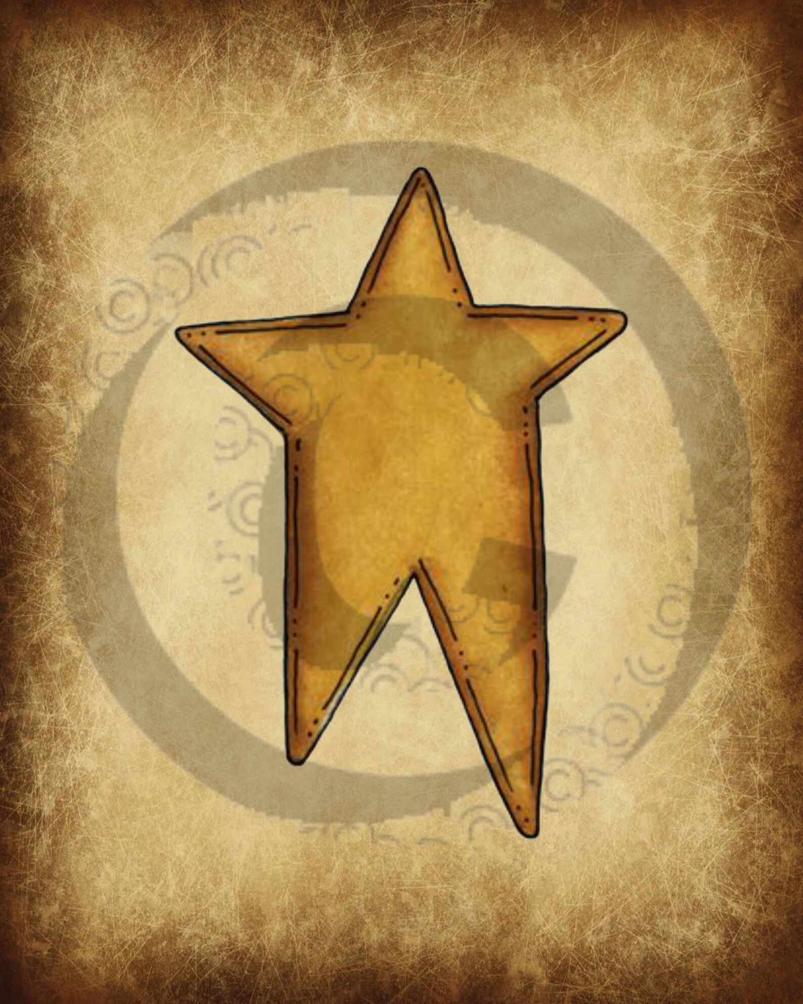 Pantry Label - Primitive Star - Jar Candle Label -old Crock Label ...