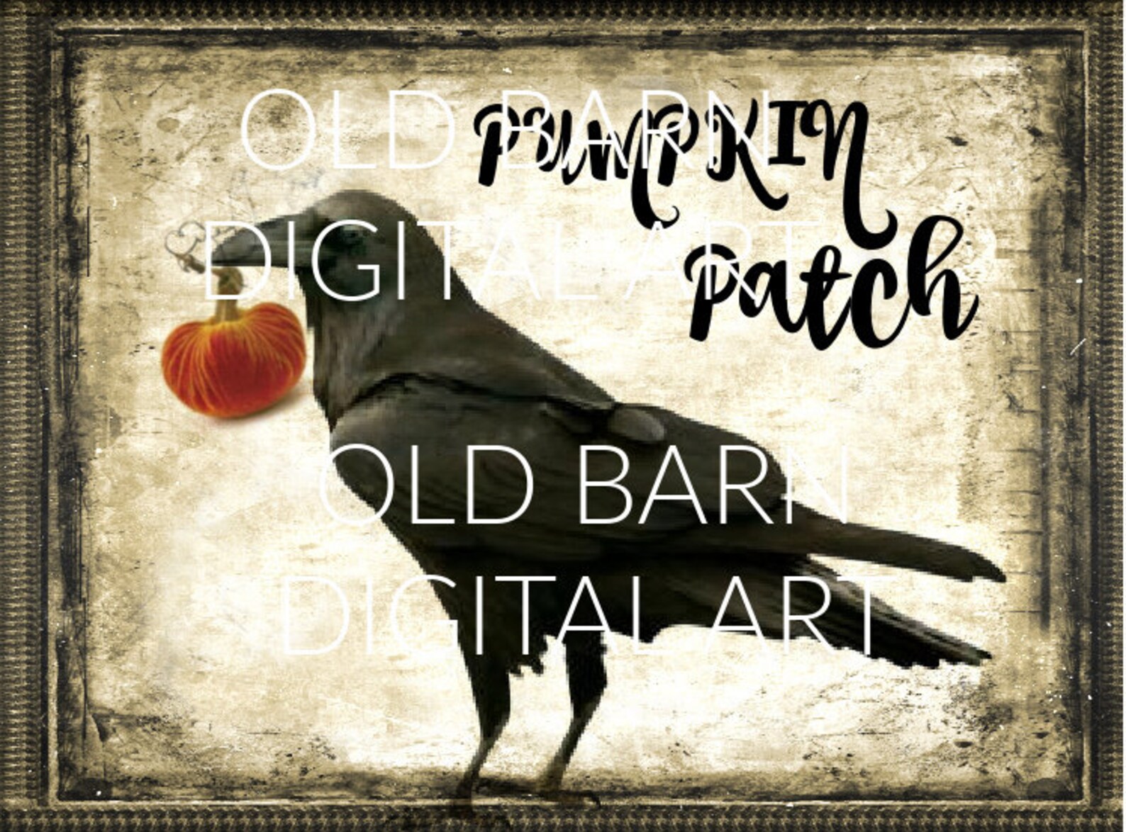 Primitive Digital Crow Label- Pumpkin Patch - Jar Candle Logo- Pantry ...