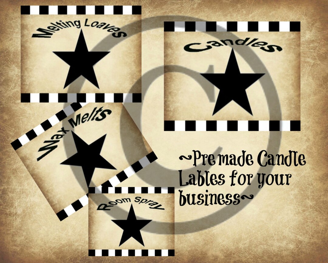 Primitive Digital Art Candle Set - Candle Logos - Grungy Paper ...