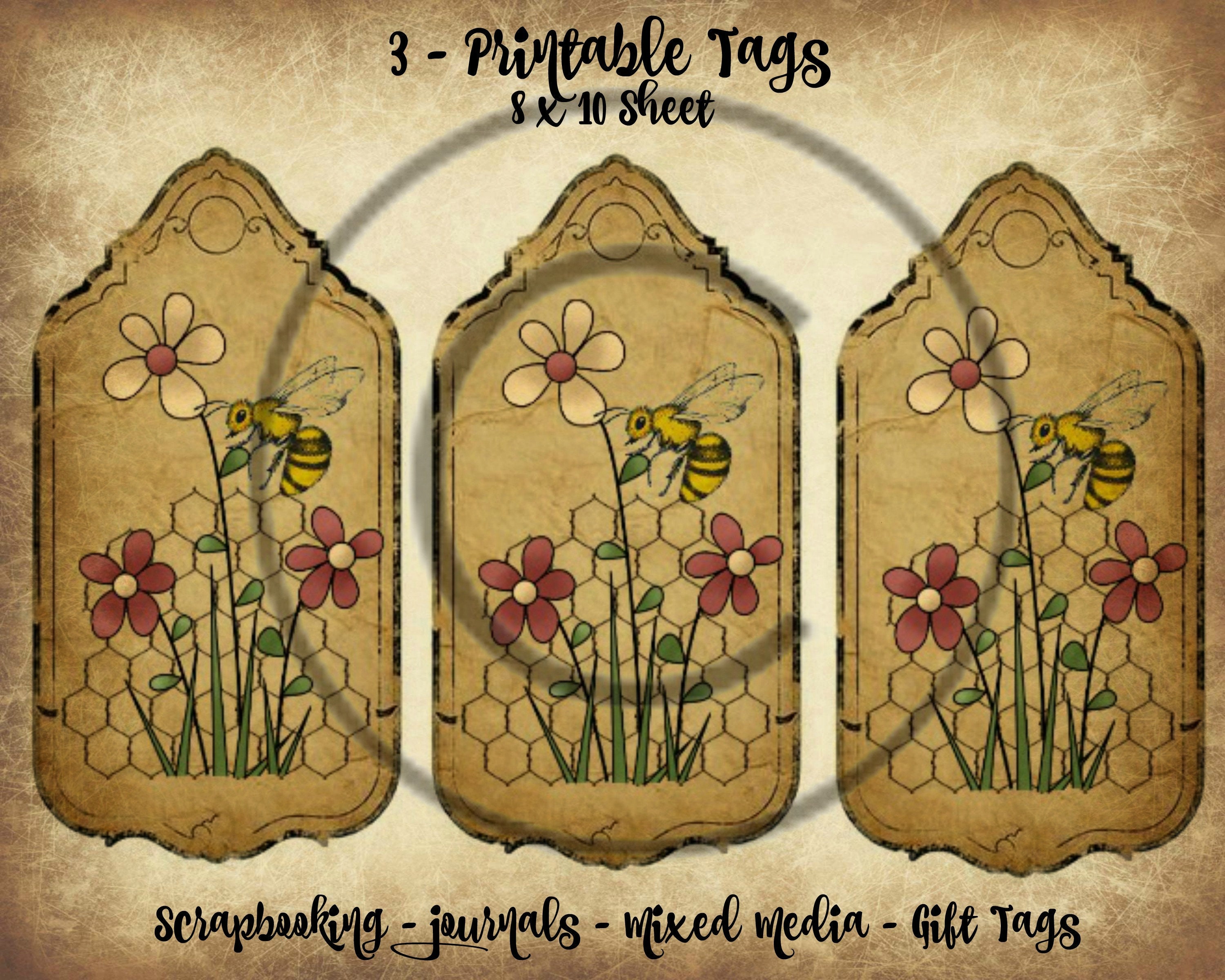 Printable Spring Flowers Hang Tags - Instant Digital Download - JPEG ...