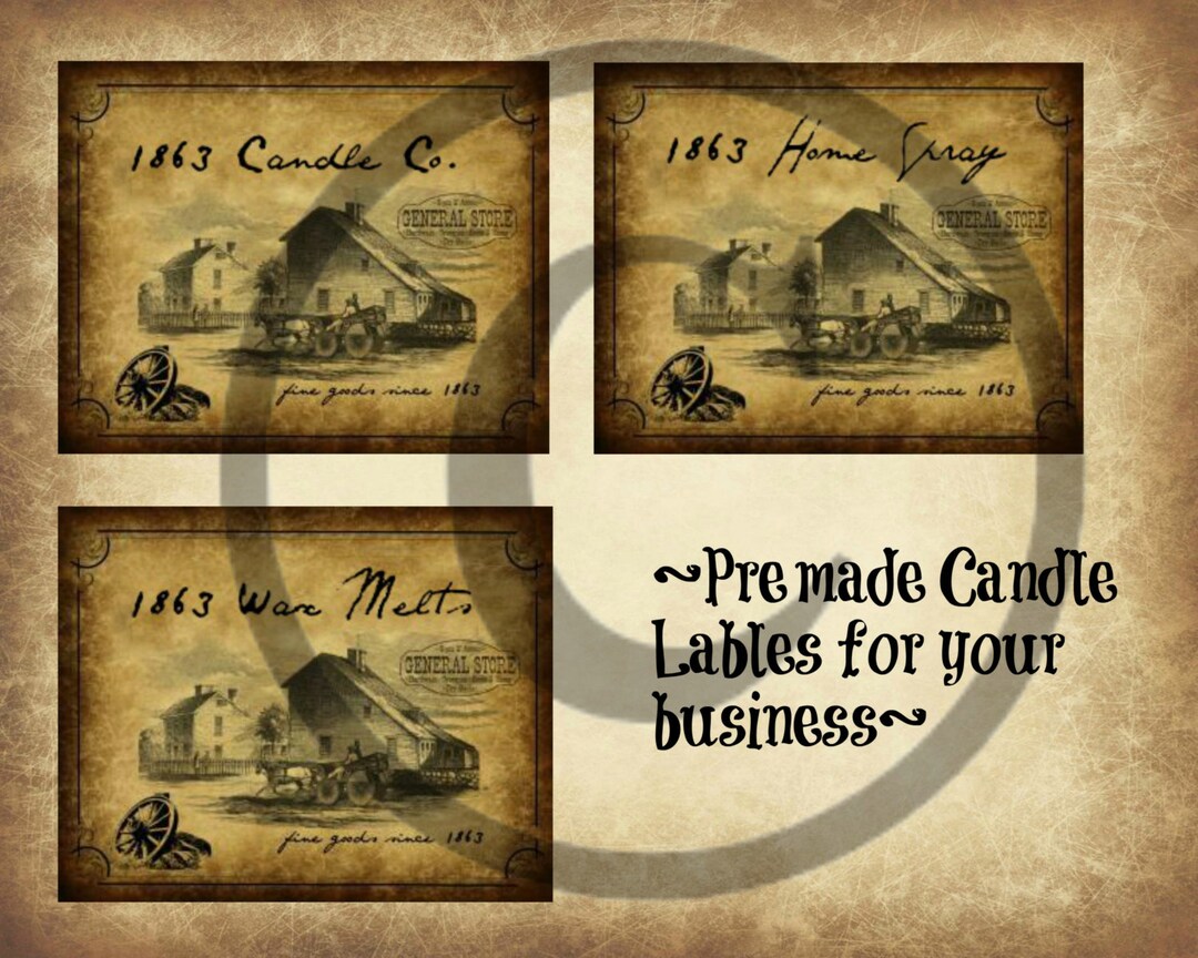 Primitive Digital Art Candle Set Candle Logos Grungy Paper Digital ...