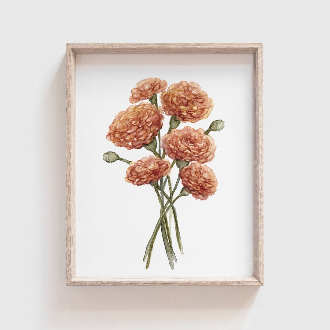 Marigold Art Print (digital Download) - Flowers - Florals - Mother's ...