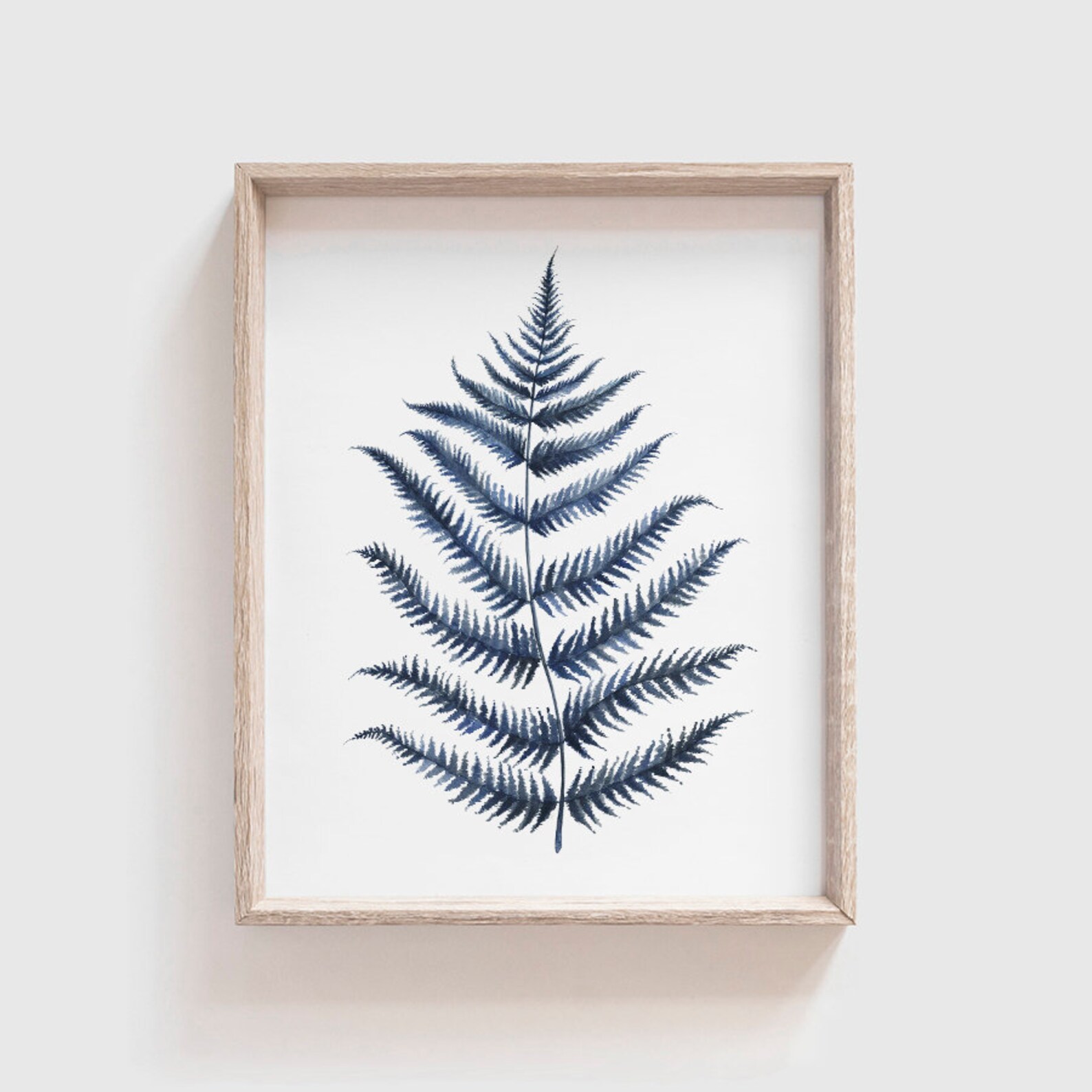 Blue Fern No 1 Art Print - Fern Painting - Watercolor - Home Decor ...