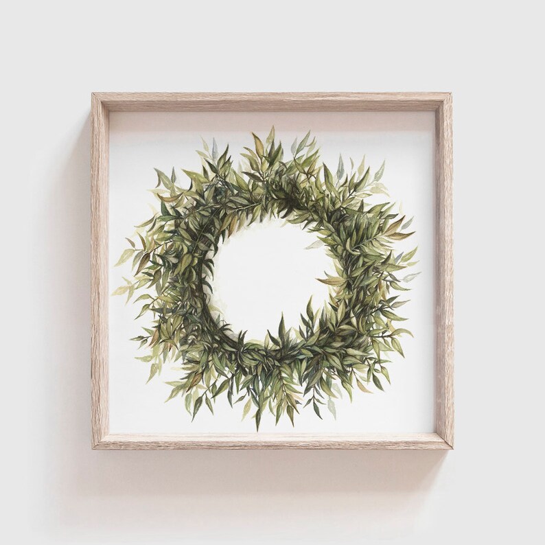 Wreath No. 1 Art Print - Wreath Painting - Wreath Watercolor Painting ...