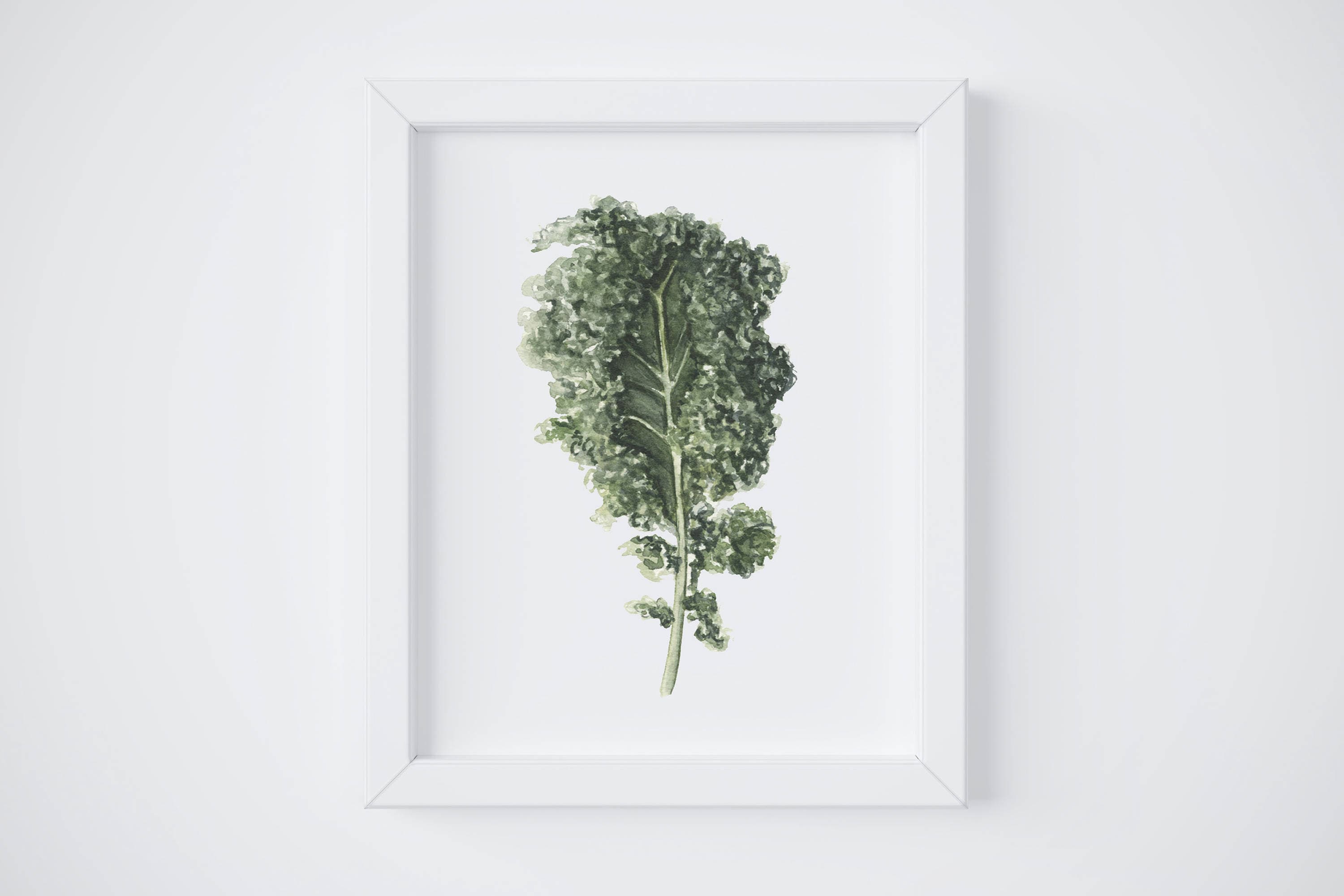Kale Art Print Kale painting vegetable painting Green | Etsy