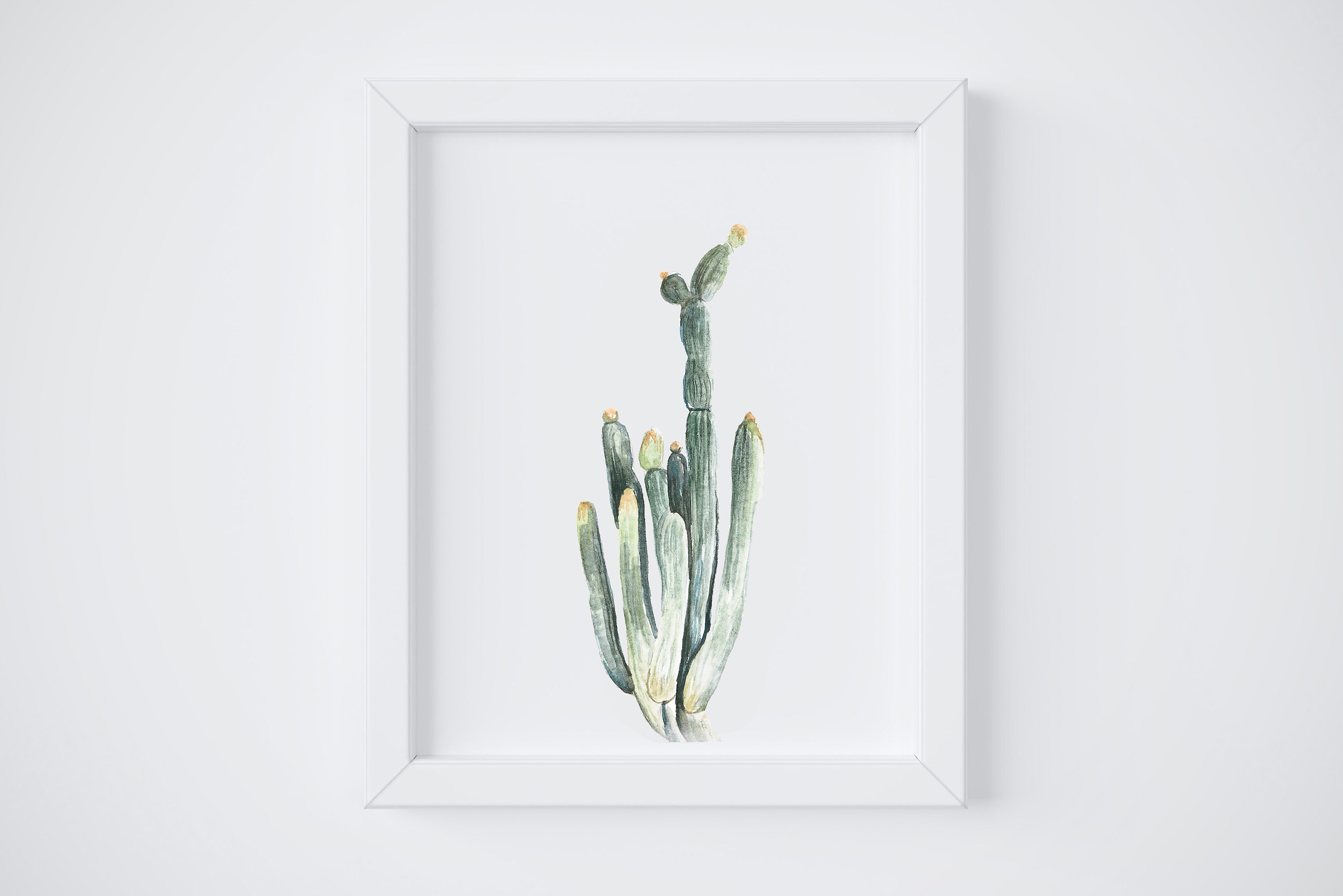 Smooth Cactus No 3 Art Print - Cereus Jamacaru Cactus - Cactus Painting ...