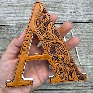 Custom Tooled Leather Wedding Cake Topper – Personalized Initials - Etsy