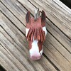 Hand Painted Longear Mule Head Leather Keychain - Etsy