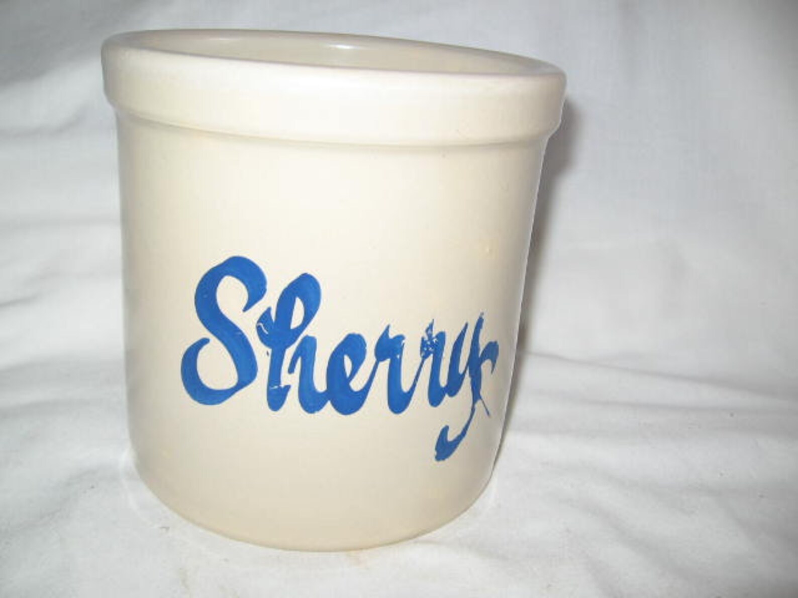 Vintage Stone Crock Jar Ransbottom Roseville Ohio Utensil Holder ...