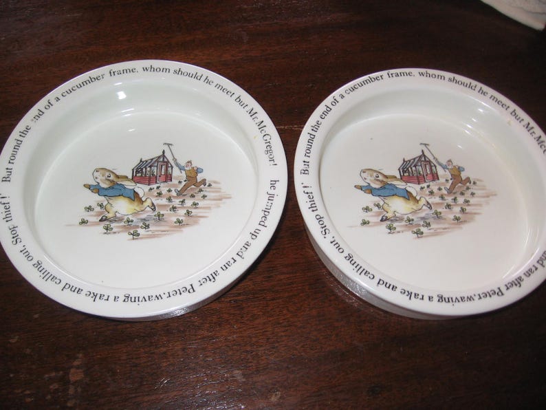 Vintage Children Bowls by Wedgwood of Etruria & Barlaston Peter Rabbit ...