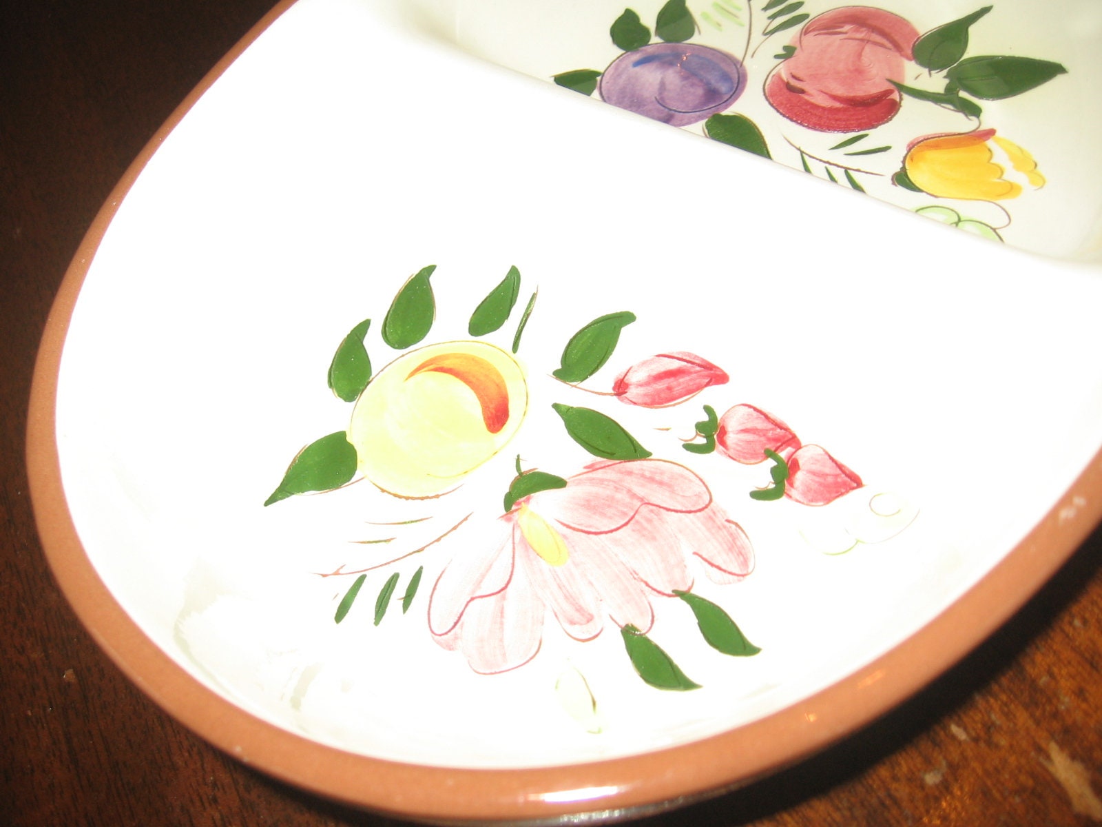 Vintage Stangl Pottery Hand Painted Fruits and Flowers Divided ...
