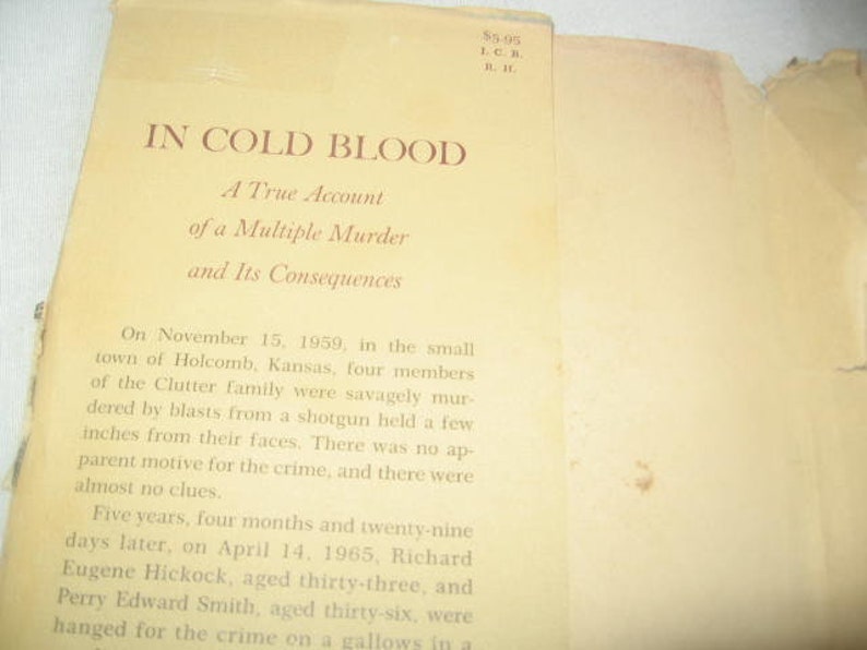 Vintage Book "in Cold Blood by Truman Capote"/1965 First Edition Book ...