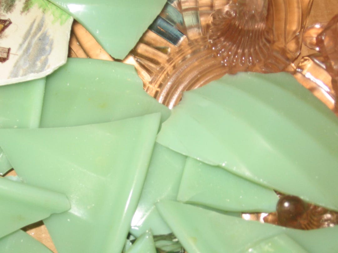 Vintage Lot Broken China, Jadeite Broken China for Crafts, Broken China ...