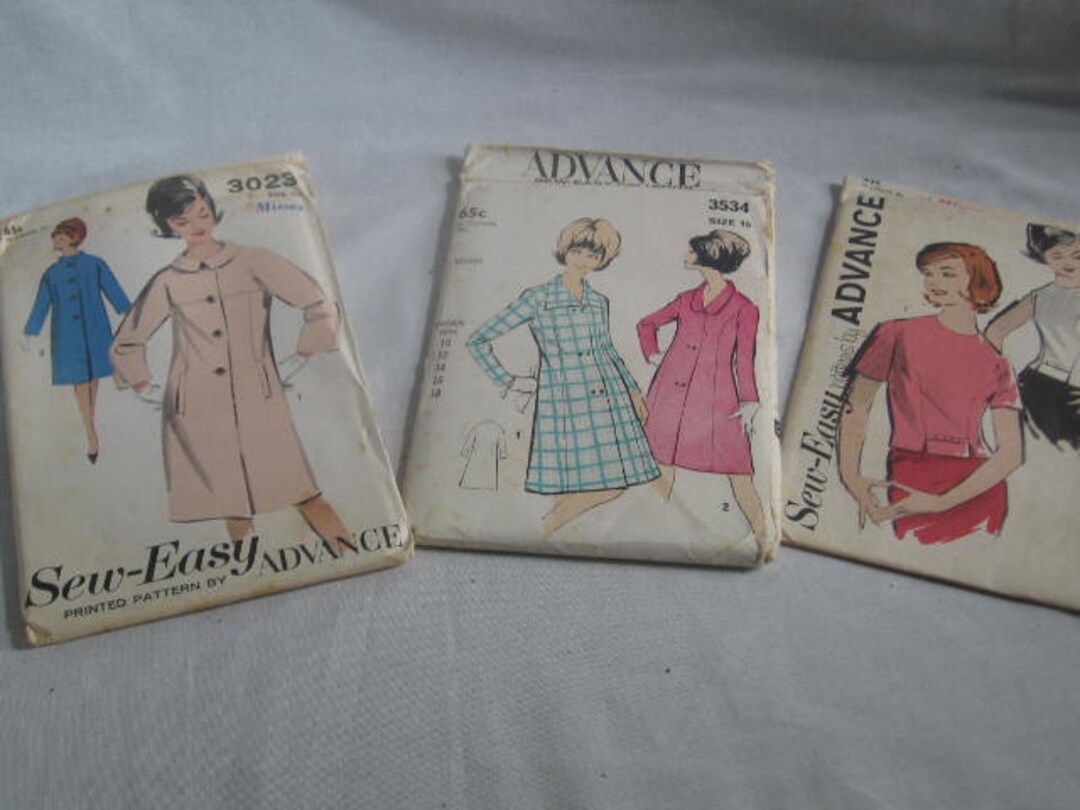 Vintage Advance Uncut Sew Easy Dress Pattern/1960's Sewing Patterns ...