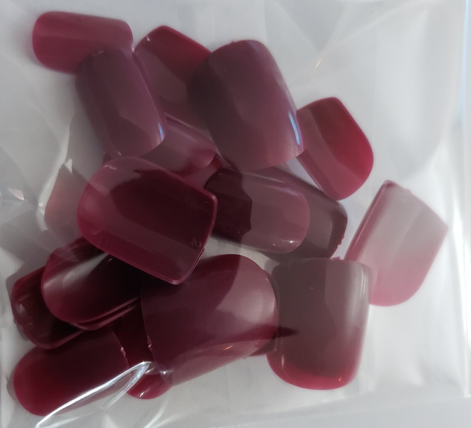 Gel Polish Finish Deep Berry Color Short Round Press On Nail | Etsy