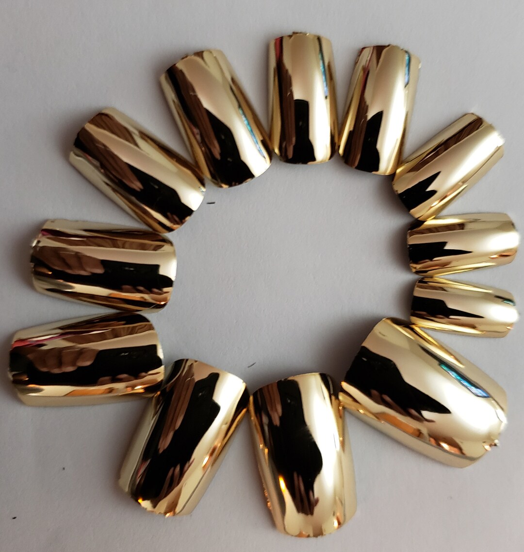 JR Metallic Gold Color Medium Round Reflective Mirror Press On/glue on ...