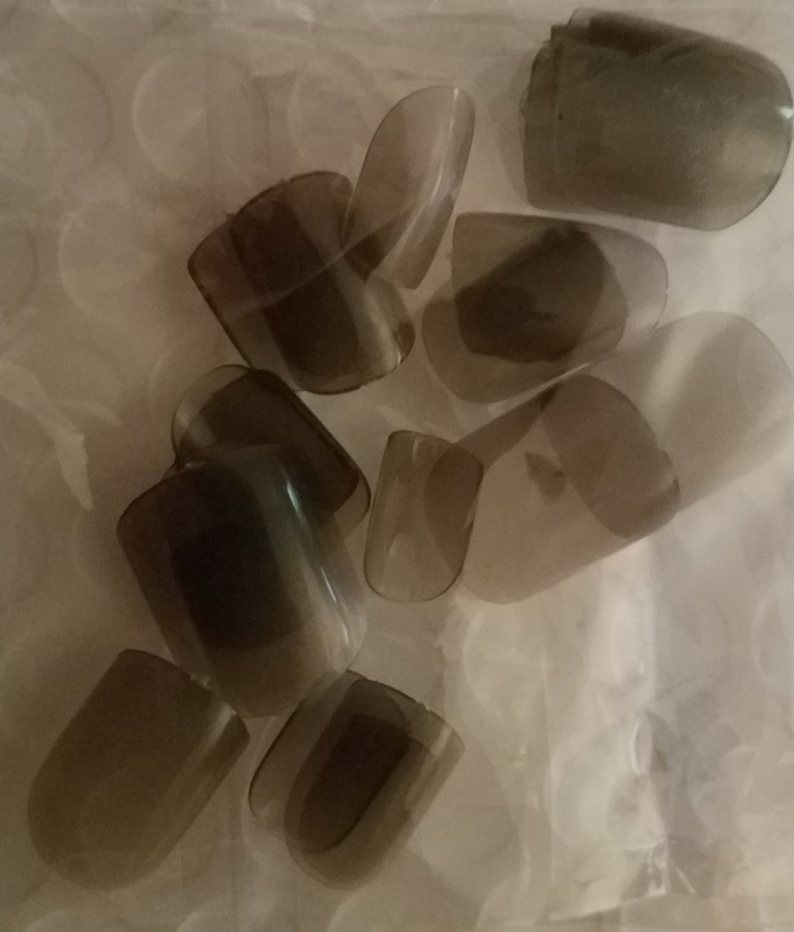 Sheer Finish Deep Grey Color Short Round Nail Tips | Etsy