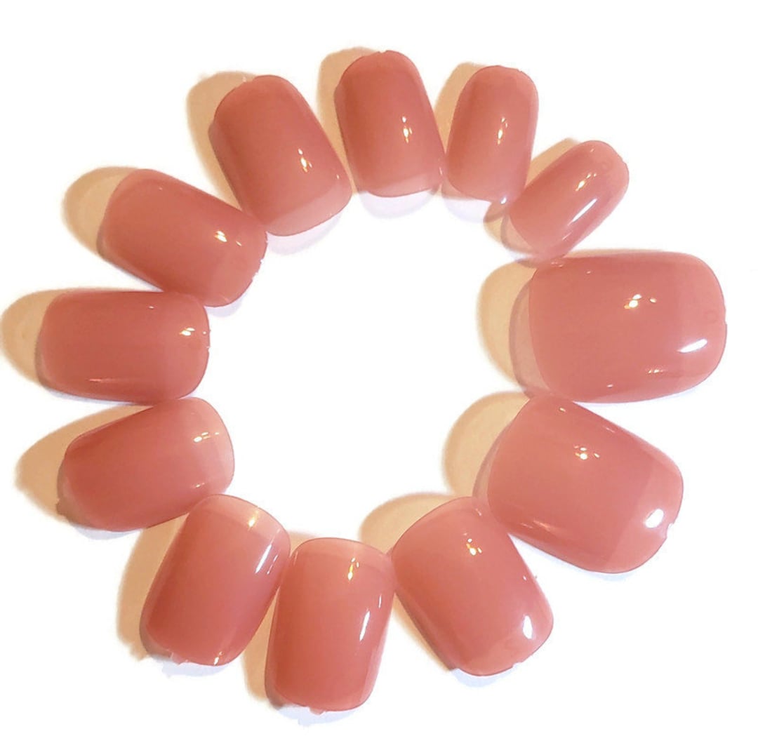 JR Gel Polish Finish Sheer Mauve Color Short Round Press On/glue on ...