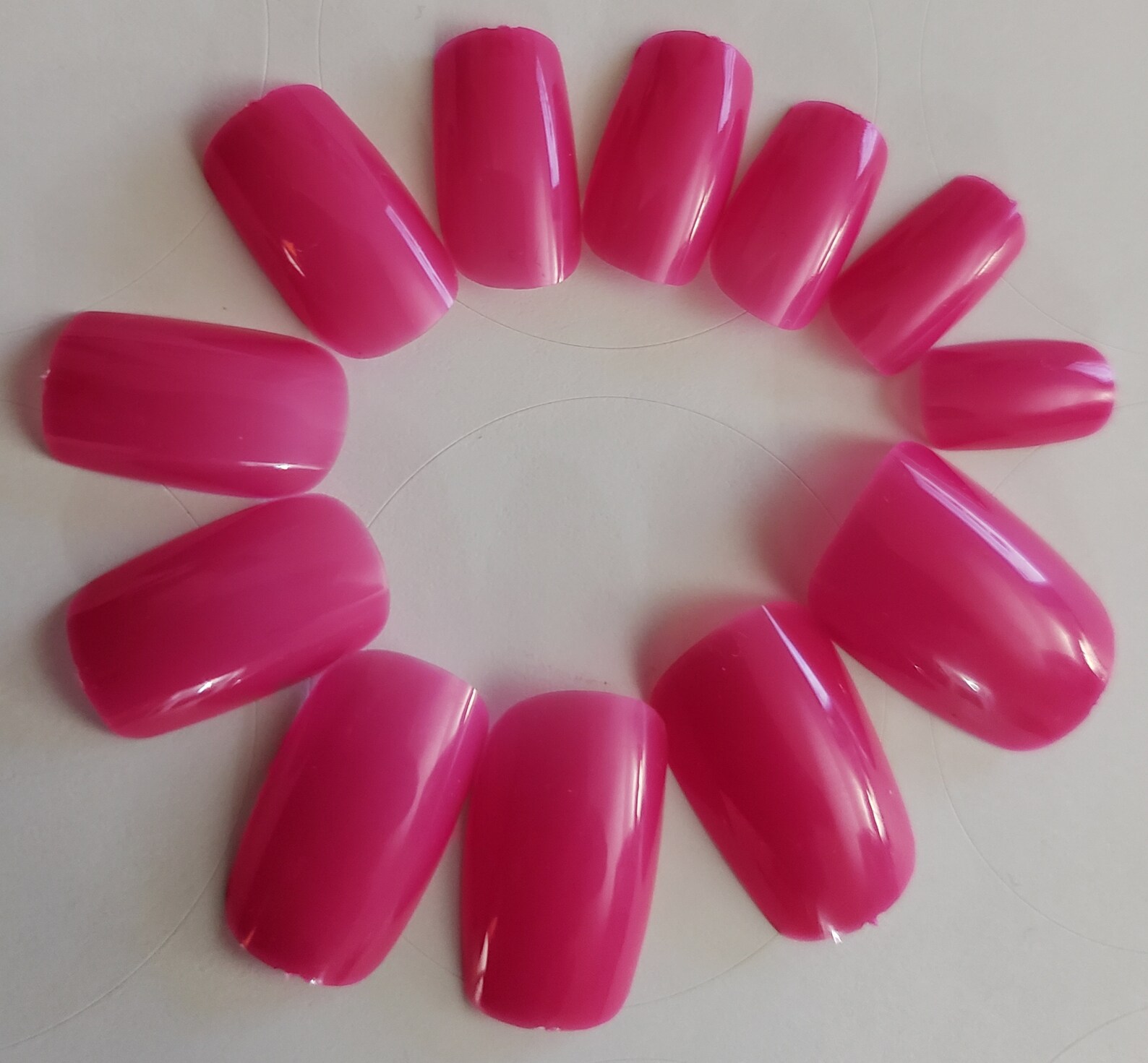 Fuchsia Color Medium Gel Polish Finish Round Press on Nail - Etsy