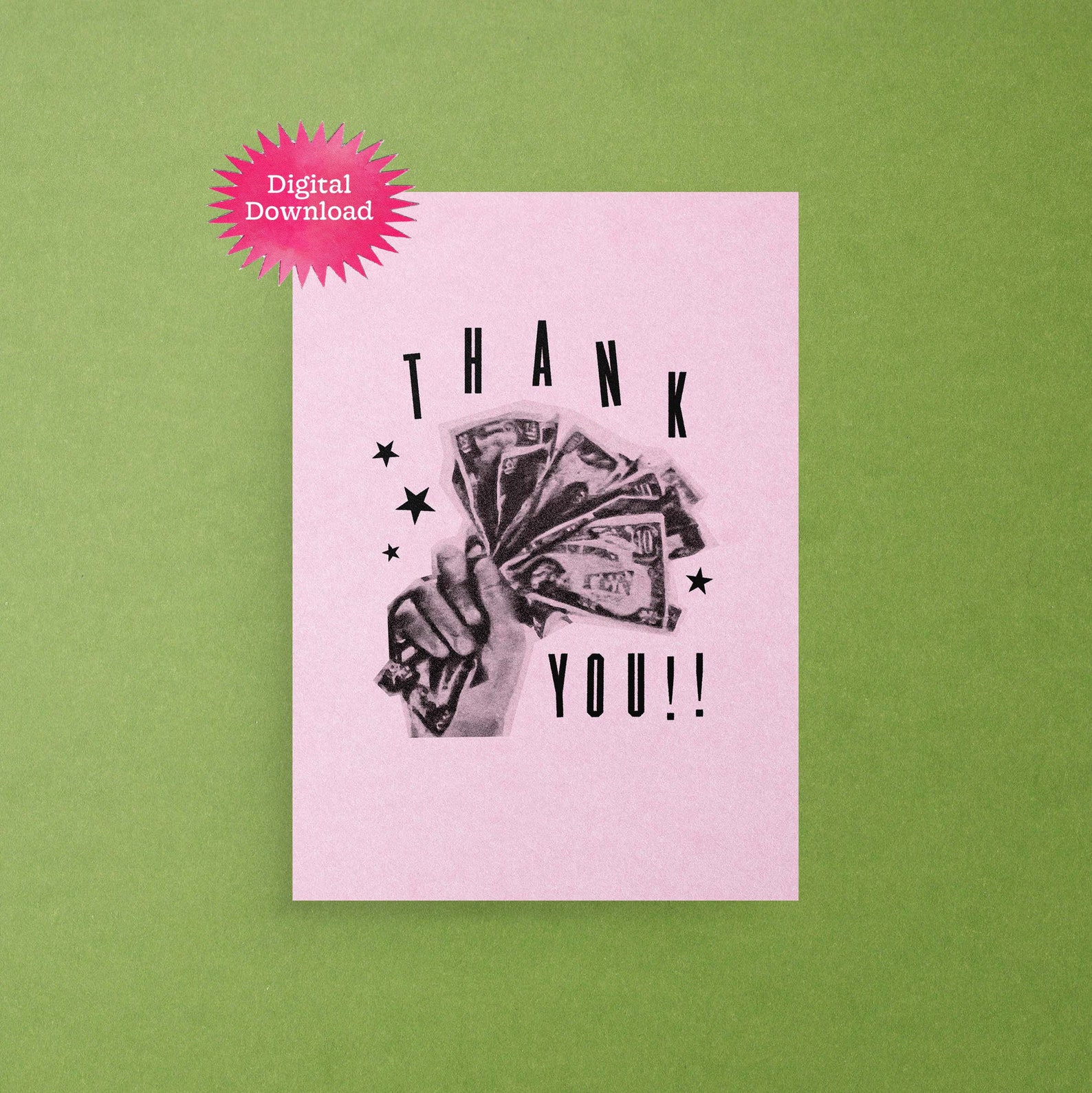 Printable Thank You for Money Card - Etsy