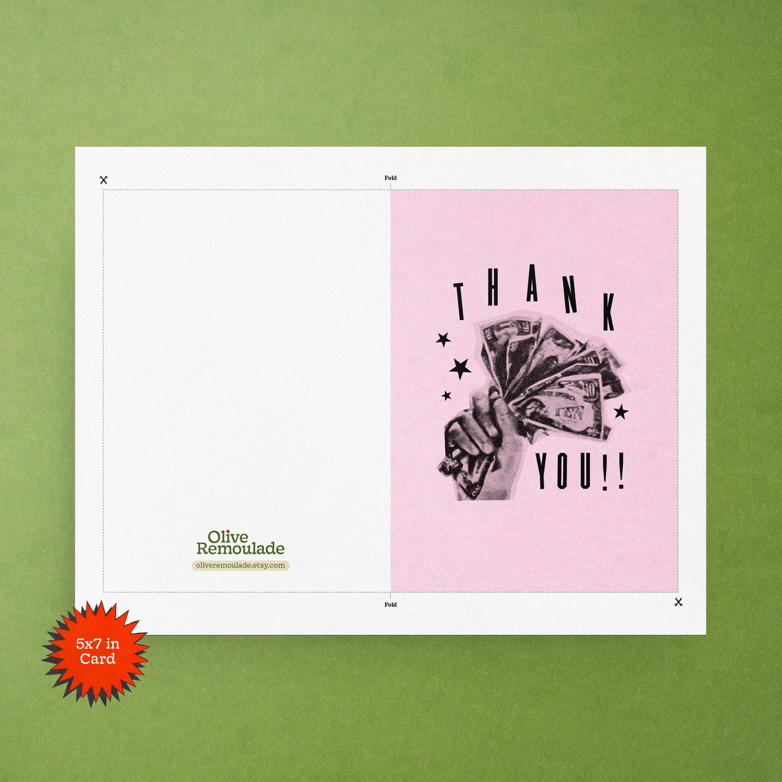 Printable Thank You for Money Card - Etsy