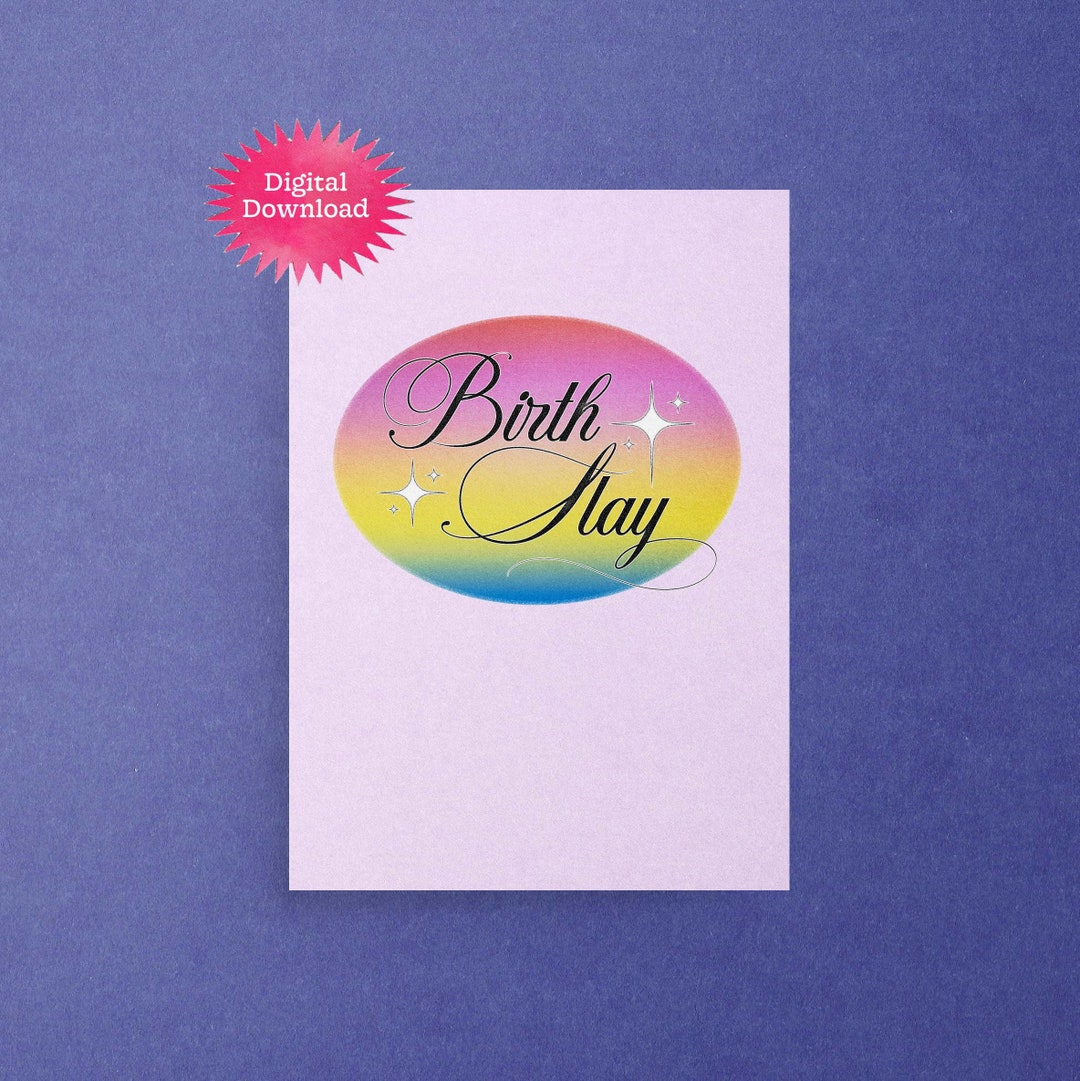 Printable Birth-slay Birthday Card - Etsy