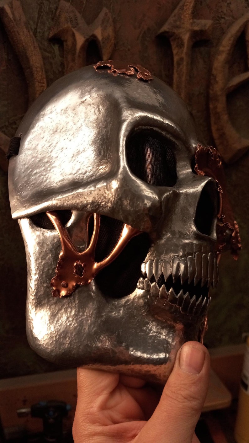 Genuine Aluminum Zombie Skull Mask With Copper Accents - Etsy