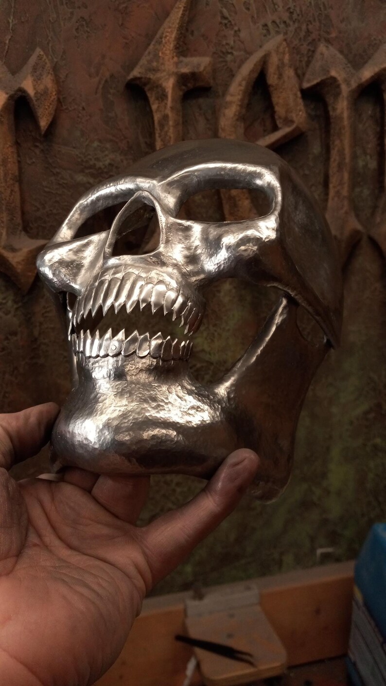 Genuine Aluminum Zombie Skull Mask With Copper Accents - Etsy