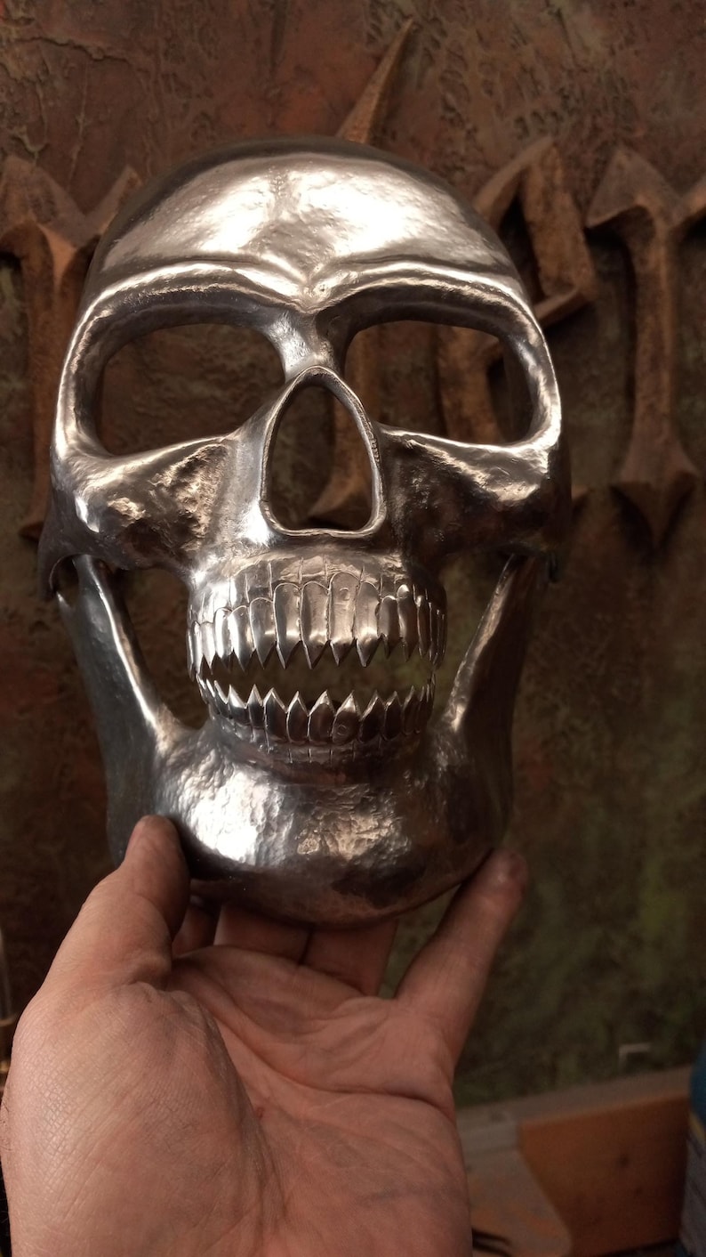 Genuine Aluminum Zombie Skull Mask With Copper Accents - Etsy